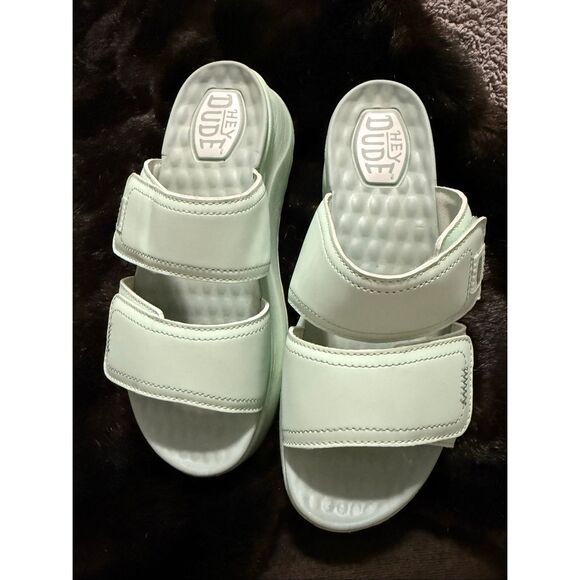 Hey Dude | Shoes | Hey Dude Sandals Wm 8 Jade Delray Slide Mono Sea ...